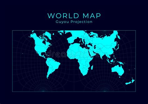World Map Guyou Hemisphere In A Square Stock Vector Illustration Of Create Atlas 169362584
