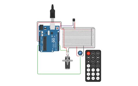 Circuit Design Servopotentiometerir Remote Tinkercad