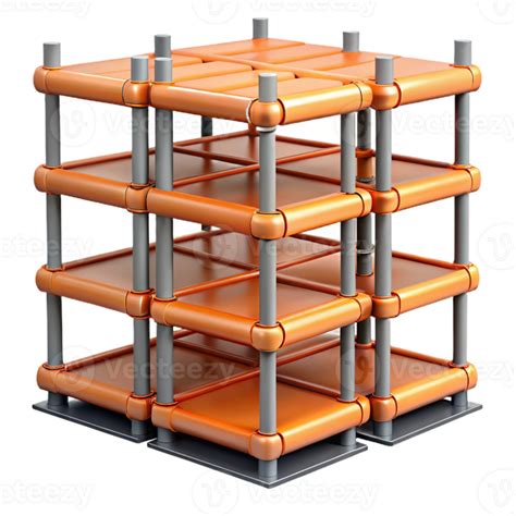 3d Render Orange And Gray Modular Structure 53920897 Png