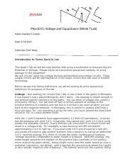 Lab Worksheet Docx Phys Voltage And Capacitance Week Lab Name Daniela E Cetean Date