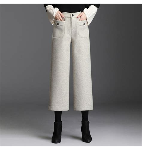 솔저스 여성바지 가을 울 다리커버 8부 와이드팬츠 통바지 오피스룩 Oph3 티몬