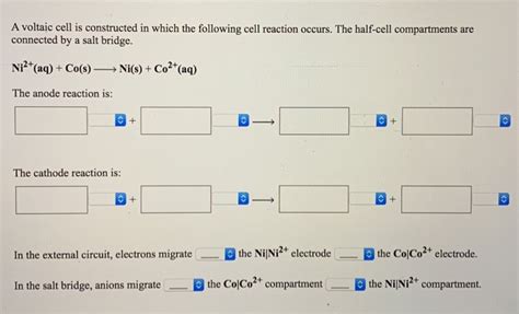 Solved A Voltaic Cell Is Constructed In Which The Following