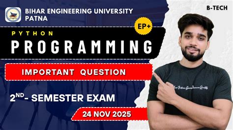 Python Programming 2nd Semester Exam Important Question Bihar