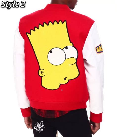 White And Red Bart Simpson Jacket Jackets Expert