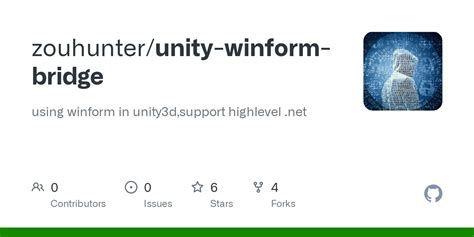 GitHub Zouhunter Unity Winform Bridge Using Winform In Unity D Support Highlevel Net