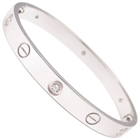 Cartier 6 Diamond White Gold Love Bangle Bracelet At 1stdibs Cartier