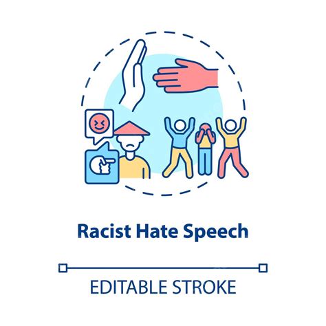Racist Hate Speech Concept Icon Symbol Attack Comment Vector Symbol