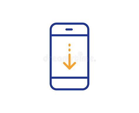 Scroll Down Phone Line Icon Scrolling Screen Sign Swipe Page Vector Stock Vector