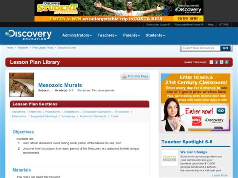 Mesozoic Murals Lesson Plan For 6th 8th Grade Lesson Planet