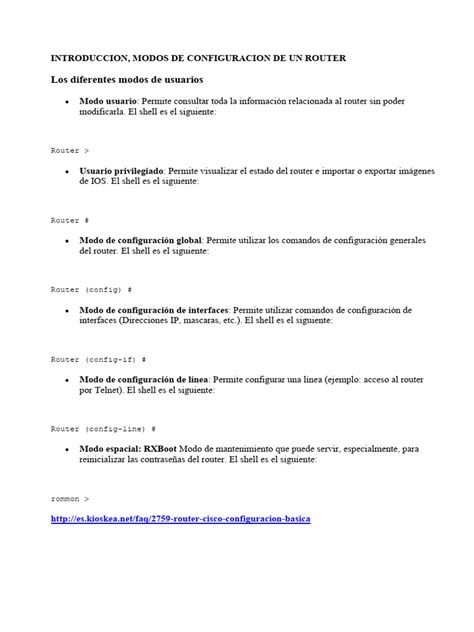 guia de comandos router pdf enrutador computación
