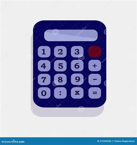 Basic Calculator With Set Of Digits Isolated On White Flat Design Stock Illustration
