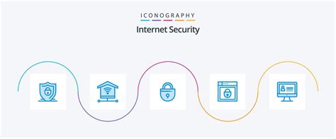 Internet Security Blue 5 Icon Pack Including Internet Lock Web Security Password 17568918