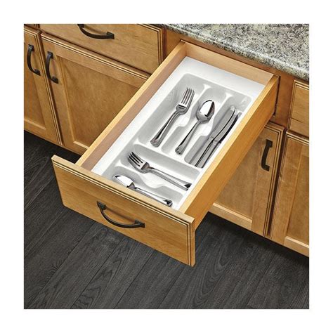 Rev A Shelf RT Half Cutlery Shallow Rolling Tray W X D X H White
