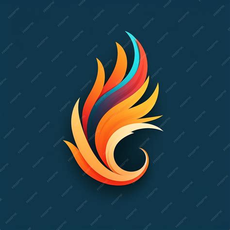 Premium Photo A Colorful Firebird Logo On A Dark Blue Background Generative Ai