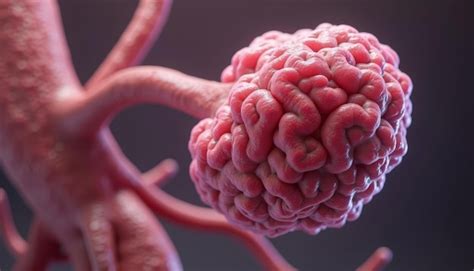 Detailed 3d Visualization Of A Cancerous Tumor In Human Biology For