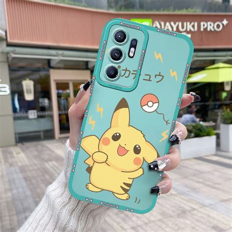 For Oppo Reno Reno Z G Reno Pro G Case Cartoon Cute Pikachu Shockproof Square Edge
