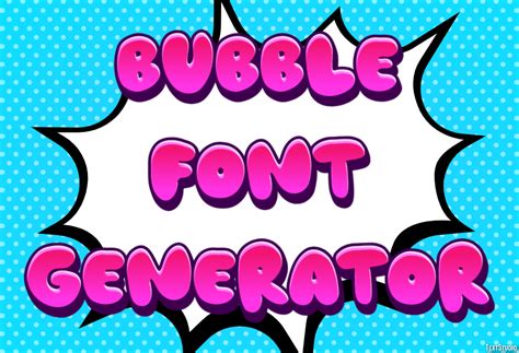 Bubble Font Generator Text Effect And Logo Design Font