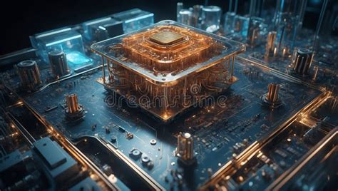 Qubit Elysium Ai Generated Quantum Realms Ai Generate Stock Illustration Illustration Of