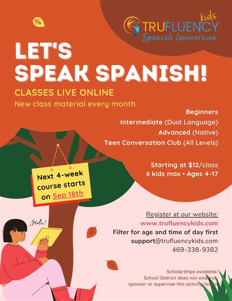 Spanish Class Flyer Beginner Spanish Class Events Fulton County