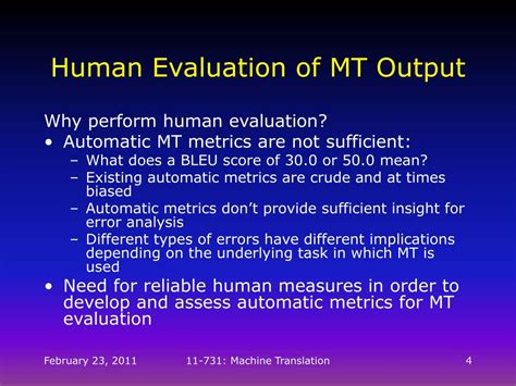 Ppt Mt Evaluation Human Measures And Assessment Methods Powerpoint
