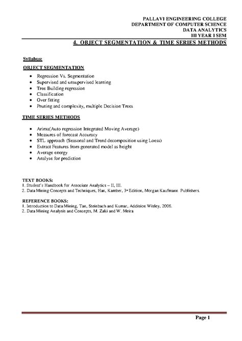 Da U 4 Object Segmentation And Time Series Methods Overview Studocu