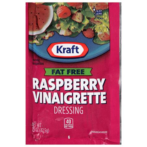 kraft fat free raspberry vinaigrette salad dressing single serve packet