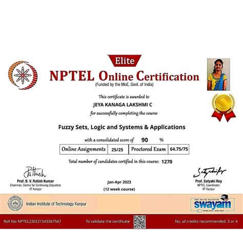 C Jeya Kanaga Lakshmi On Linkedin Nptel Fuzzy Java Programming Digital