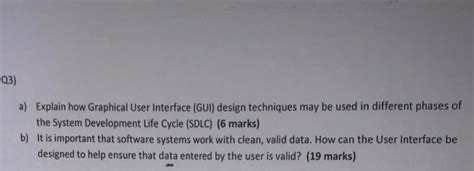 Solved 03 Explain How Graphical User Interface Gul Design