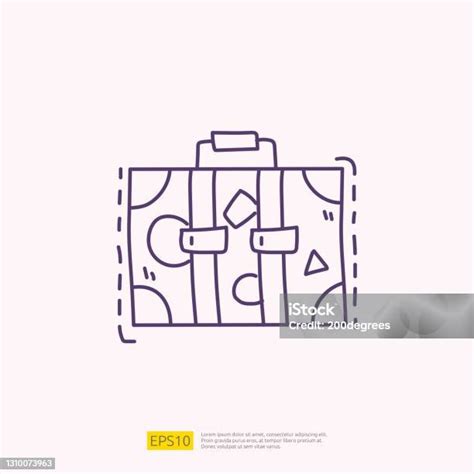 여행 휴가 투어 및 공석 개념 벡터 일러스트레이션 가방 낙서 선형 아이콘 기호 0명에 대한 스톡 벡터 아트 및 기타 이미지