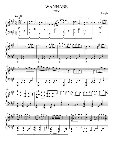 Wannabe Itzy Free Piano Sheet Music