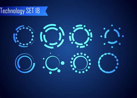 Set Of Circle Abstract Digital Technology Ui Futuristic Hud Virtual