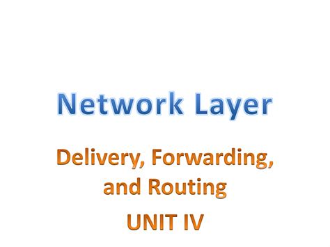 Sybsc It Computer Networks Unit Iv Network Layer Delivery Forwarding Routing Ppt
