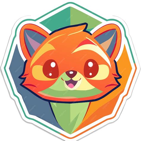 Sticker Adorable Primary Color Geometric Contour Vector White Background Detailed Clearly