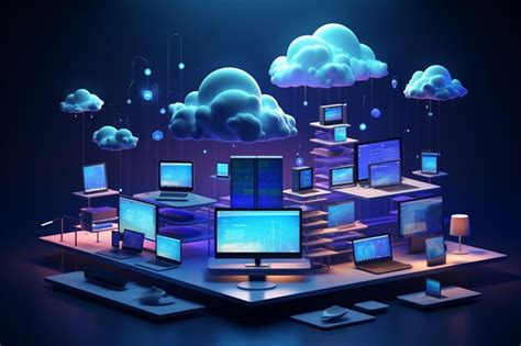 Premium Ai Image Iot 3d Cloud Computing Hosting Technology With