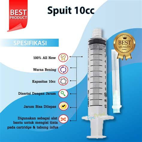 Jual Spuid 10cc Syringe 10cc Suntikan 10ml Isi Ulang Tinta Cartridge Jarum Shopee Indonesia