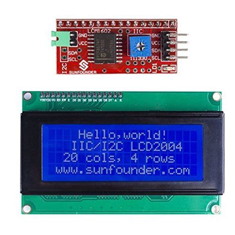 Sunfounder Iic I2c Twi Serial 2004 20x4 Lcd Module Shield Compatible With Arduino R3 Mega Iic