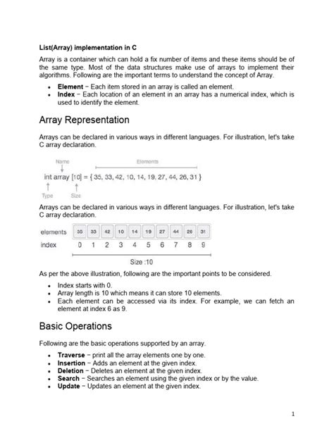 C Array Implementation Guide Pdf Data Data Management
