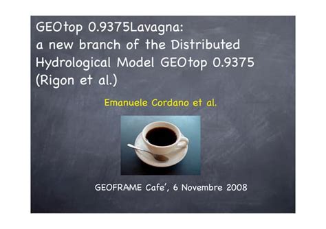 Geotop 09375 Lavagna Distributed Hydrological Model Geoframe Hydrology