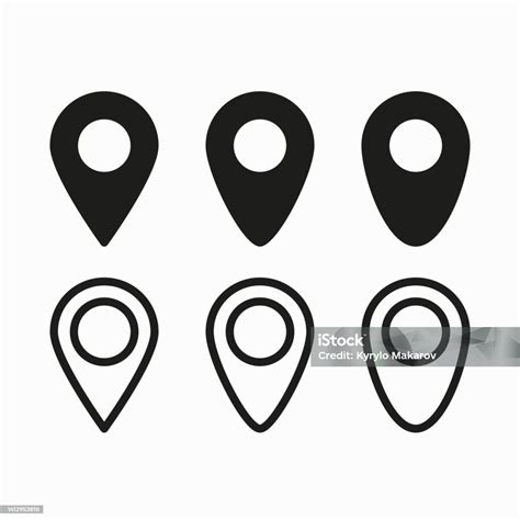 지도 포인터 세트 아이콘입니다 지리적 위치 위치 Gps 지형 오리엔테이션 네비게이터 지리 목적지 길 찾기 여행 탐색 개념