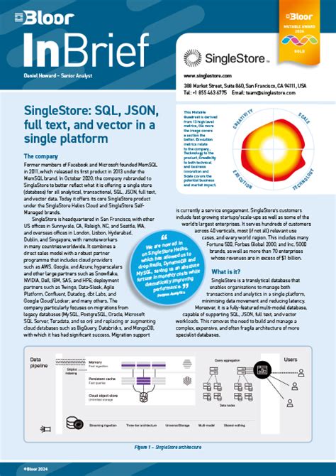 Singlestore Sql Json Full Text And Vector In A Single Platform