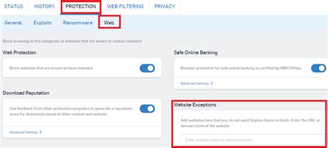 Setting Scan Exceptions Sophos Home Help