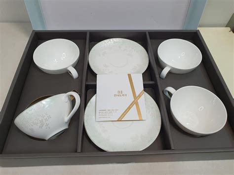 새상품한국도자기 본차이나 찻잔셋트8pcs 세컨웨어