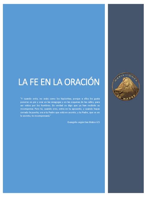 La Fe En La Oración Guía De Oraciones Pdf Oración María Madre