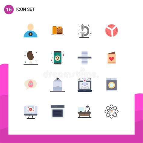 16 User Interface Flat Color Pack Of Modern Signs And Symbols Of Pie Chart Chart Building