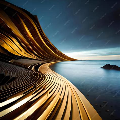 Premium Photo An Abstract Background With A Golden Metallic Structure