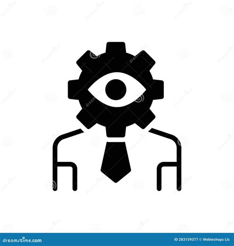 Black Solid Icon For Supervision Oversight And Visual Stock Vector