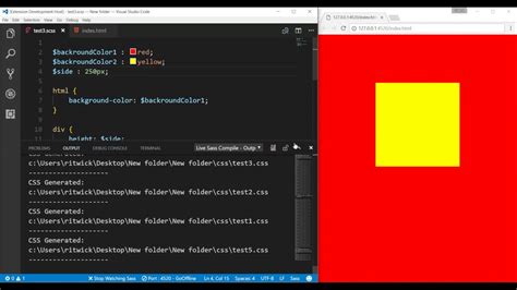 Live Sass Compiler Vscode Extension Quick Demo 1 Youtube