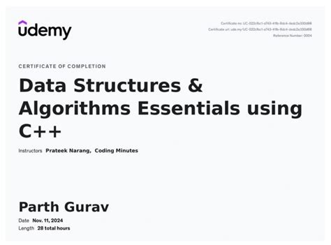 Just Completed Data Structures And Algorithms In C Im Excited To Share Parth Gurav