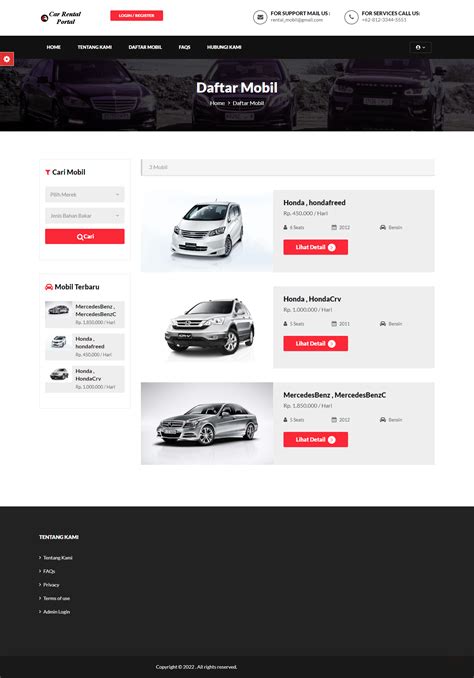Aplikasi Sistem Informasi Rental Mobil Berbasis Web Sharecodingan