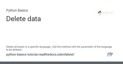 Delete Data Python Basics